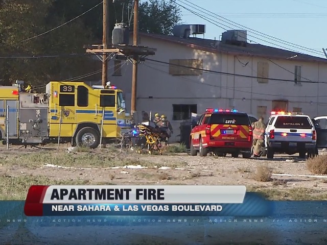 Apartment fire near Sahara, Las Vegas Blvd.