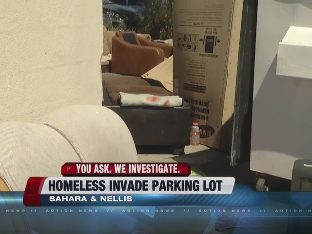 Business parking lot turned into homeless camp