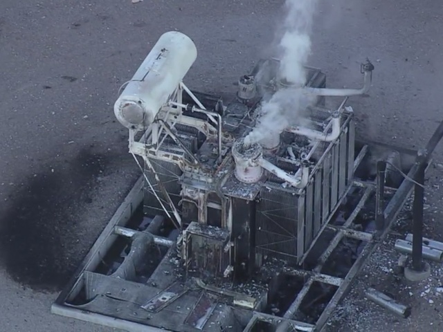 Transformer fire near water treatment facility