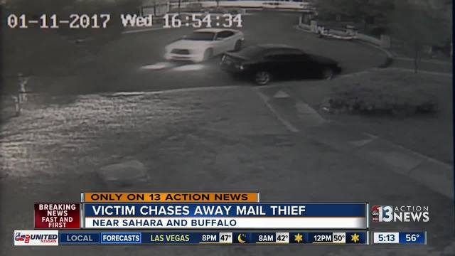 CAUGHT ON CAMERA: Man chases after mail thief