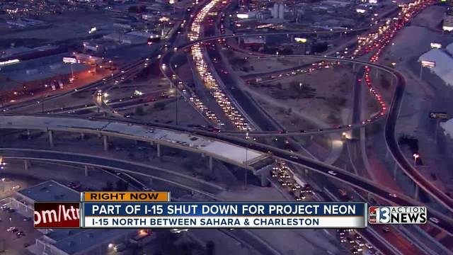 Lane closures slowing down traffic through the Spaghetti Bowl - KTNV ...